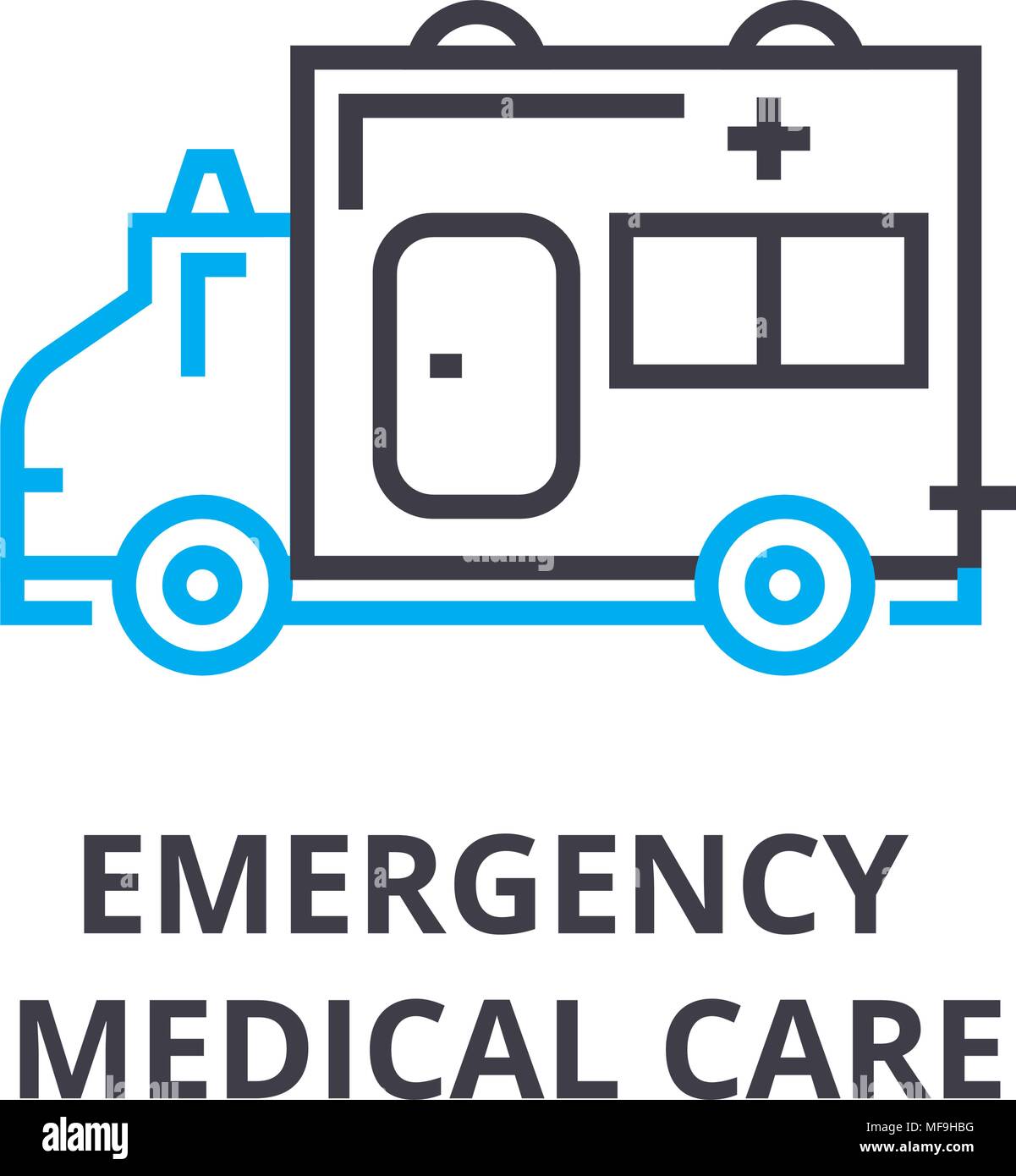 emergency medical care thin line icon, sign, symbol, illustation, linear concept, vector Stock ...