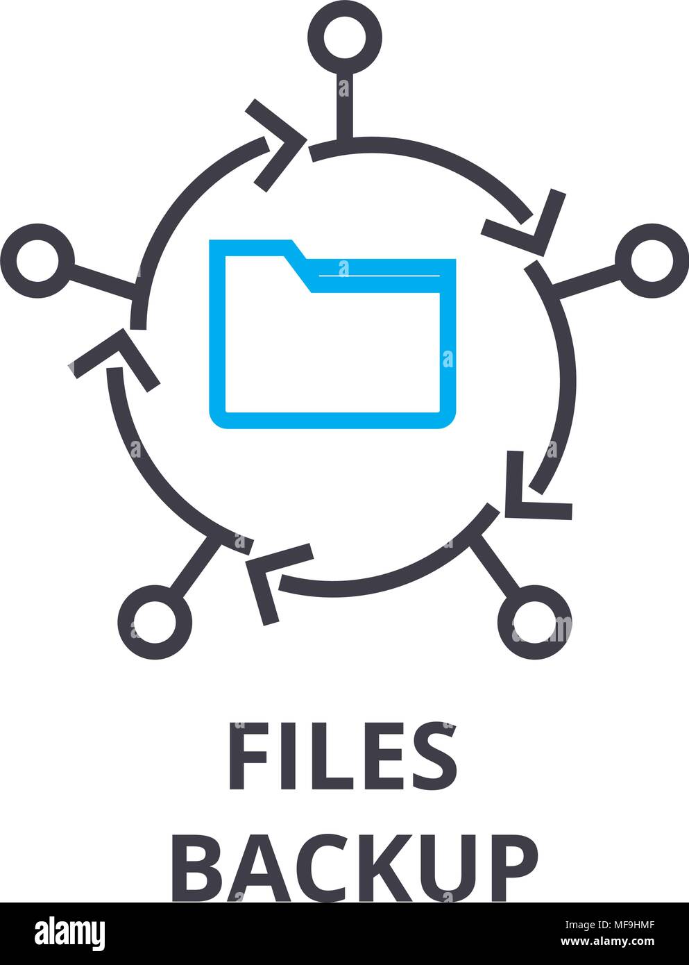 files backup thin line icon, sign, symbol, illustation, linear concept, vector Stock Vector ...