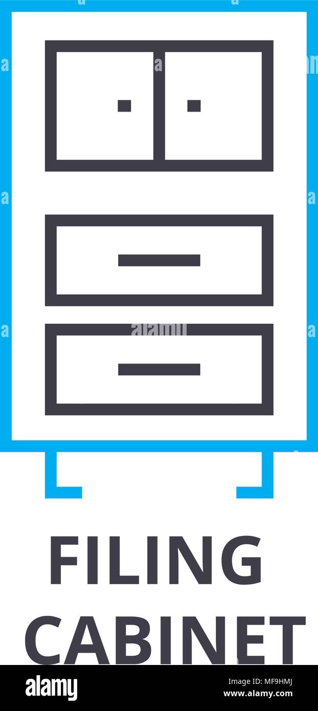 filing cabinet thin line icon, sign, symbol, illustation, linear ... filing cabinet thin line icon, sign, symbol, illustation, linear ...