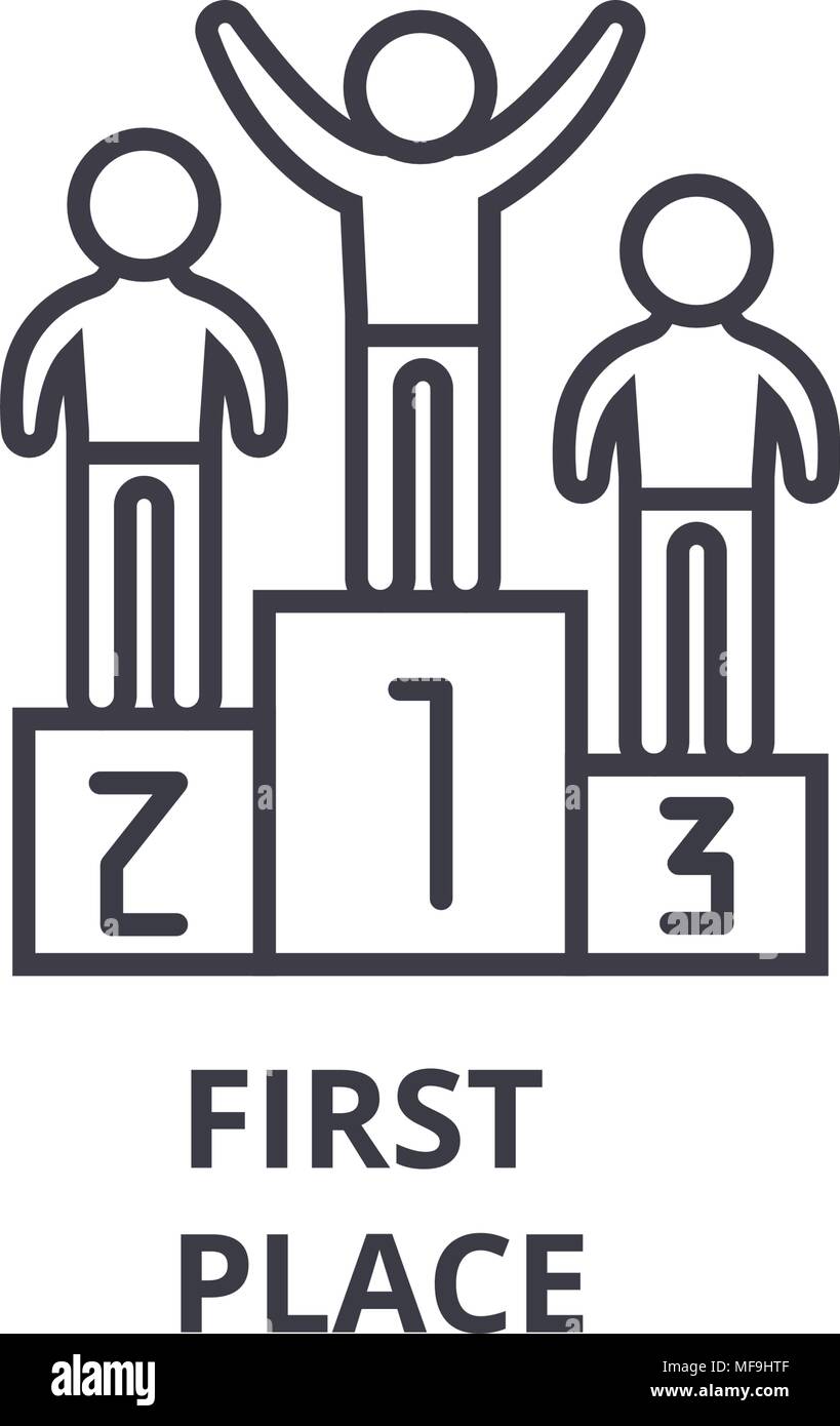 first place thin line icon, sign, symbol, illustation, linear concept, vector Stock Vector Image ...