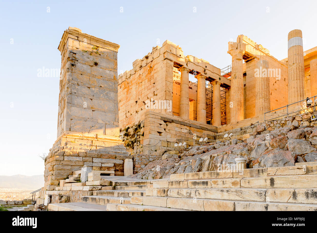 Propylaea, gateway to the Acropolis of Athens. UNESCO World Hetiage site Stock Photo - Alamy