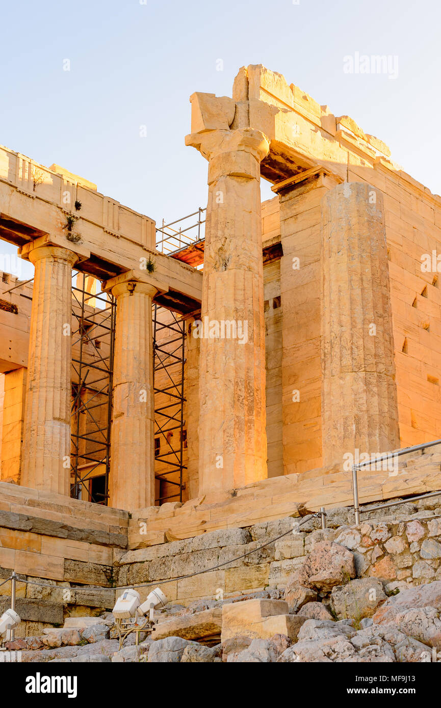 Propylaea, gateway to the Acropolis of Athens. UNESCO World Hetiage site Stock Photo - Alamy