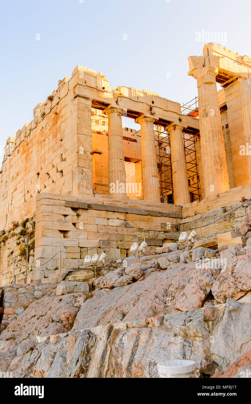 Propylaea, gateway to the Acropolis of Athens. UNESCO World Hetiage site Stock Photo - Alamy