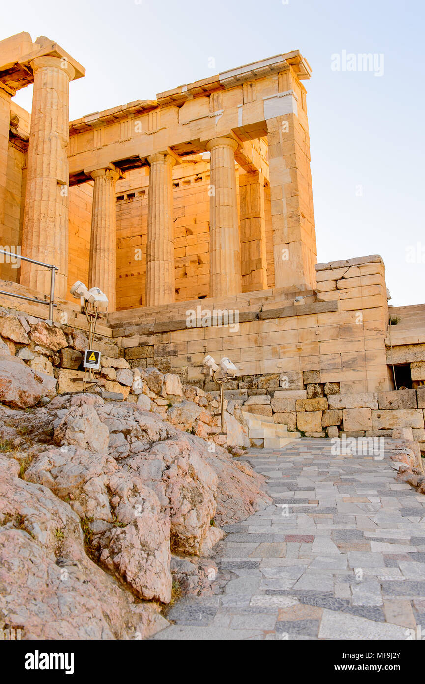 Propylaea, gateway to the Acropolis of Athens. UNESCO World Hetiage site Stock Photo - Alamy