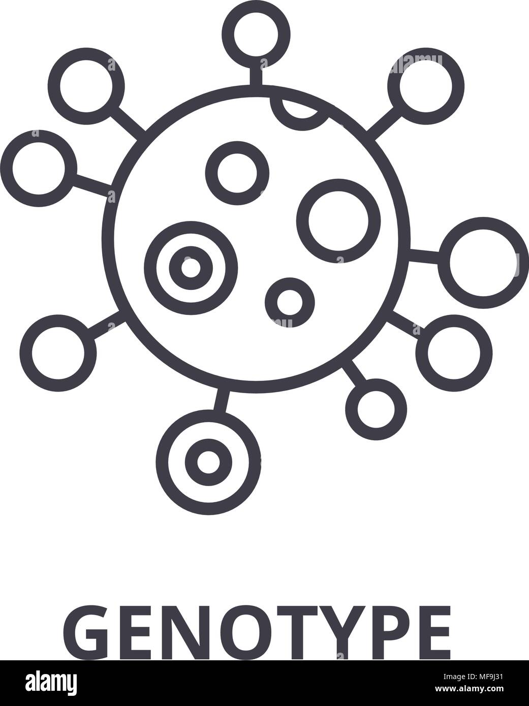 genotype thin line icon, sign, symbol, illustation, linear concept ...