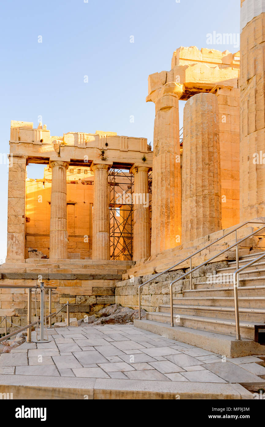 Propylaea, gateway to the Acropolis of Athens. UNESCO World Hetiage site Stock Photo - Alamy