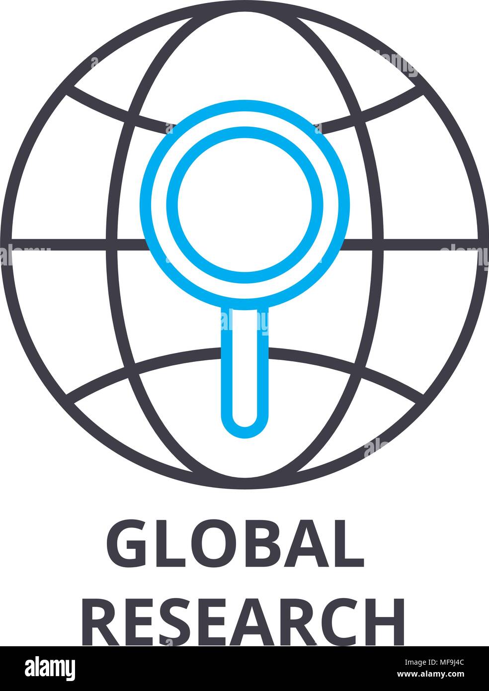global research thin line icon, sign, symbol, illustation, linear concept, vector Stock Vector ...