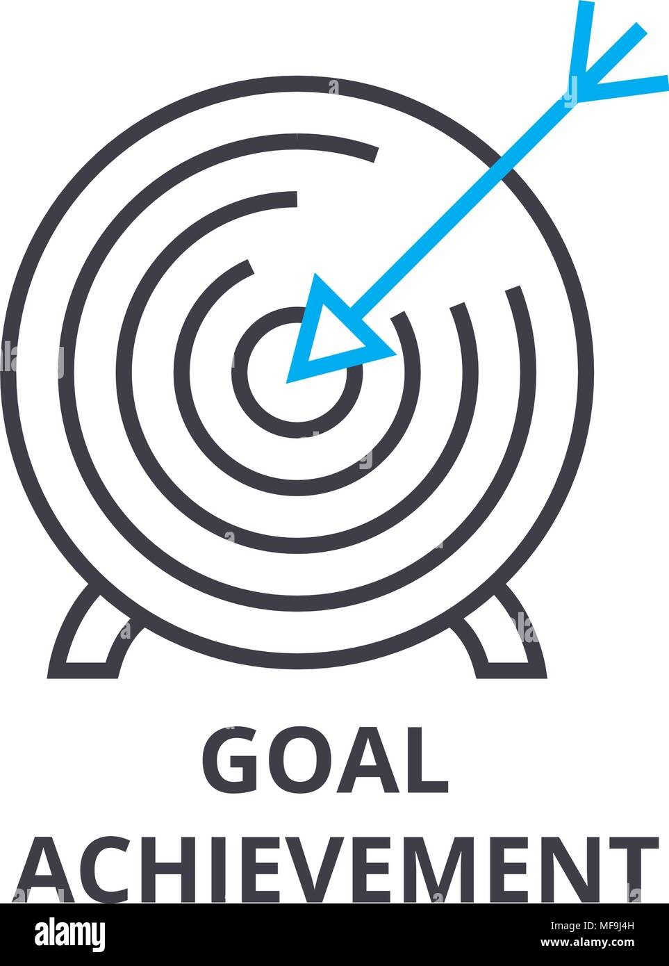 goal achievement thin line icon, sign, symbol, illustation, linear concept, vector Stock Vector ...