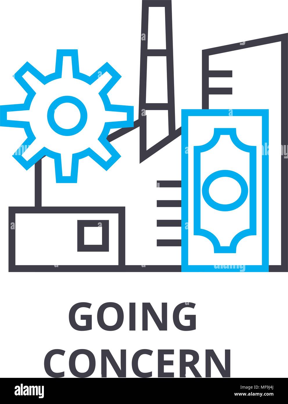 going concern thin line icon, sign, symbol, illustation, linear concept, vector Stock Vector ...