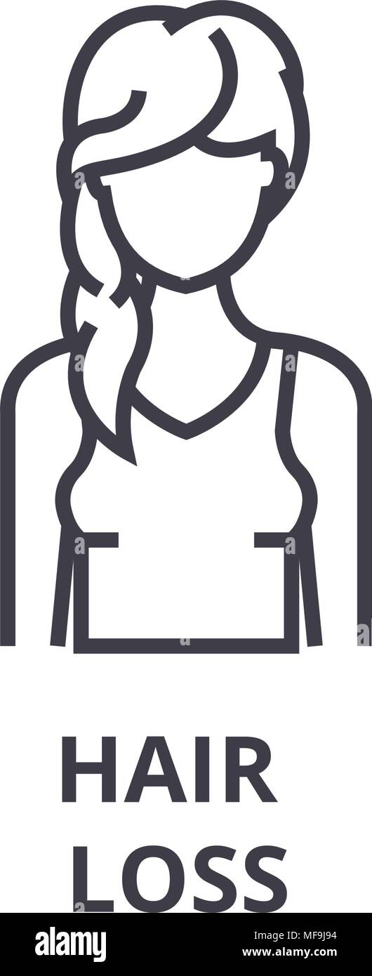 hair loss thin line icon, sign, symbol, illustation, linear concept, vector Stock Vector Image ...