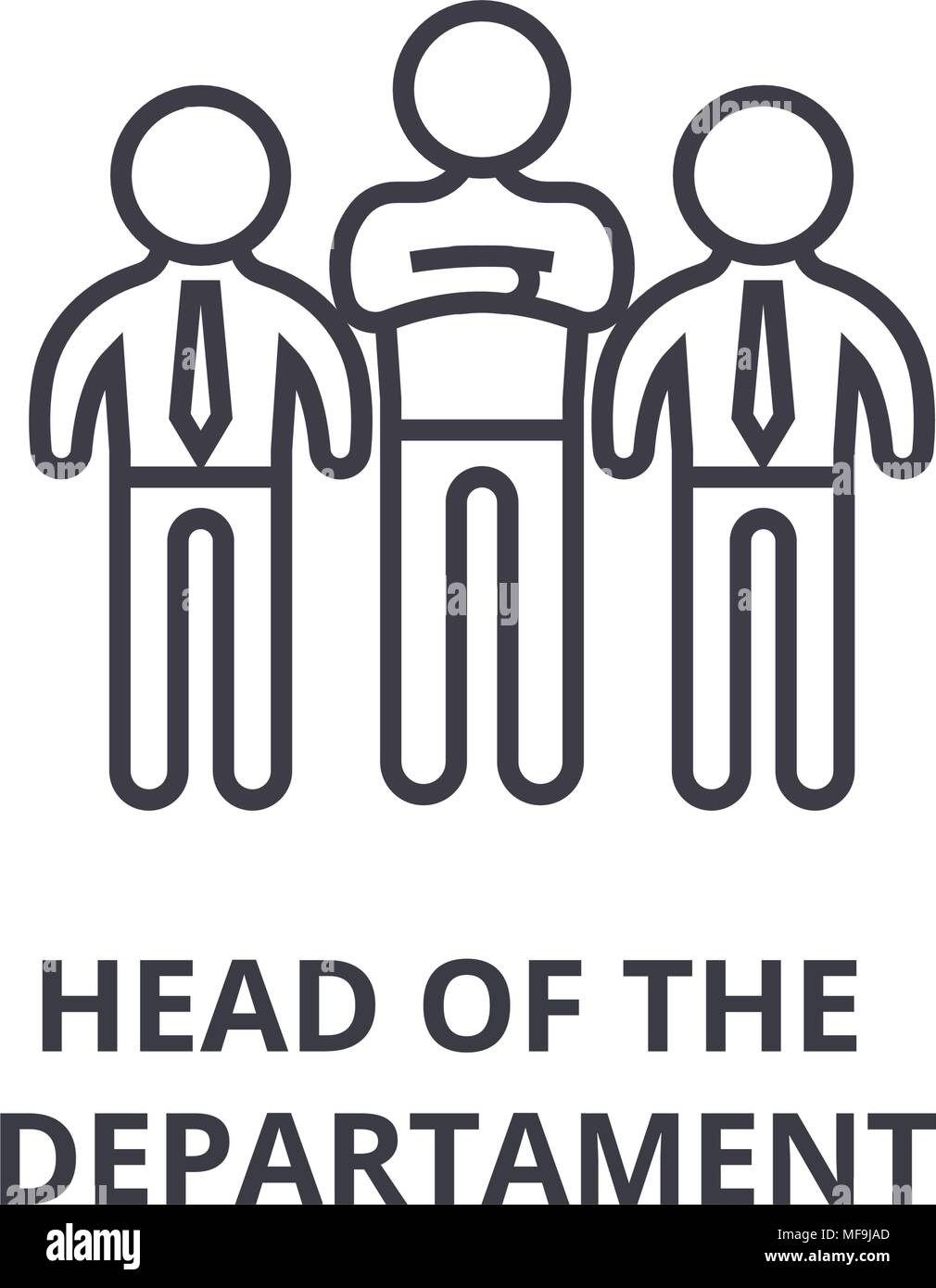 head of the departament thin line icon, sign, symbol, illustation ...