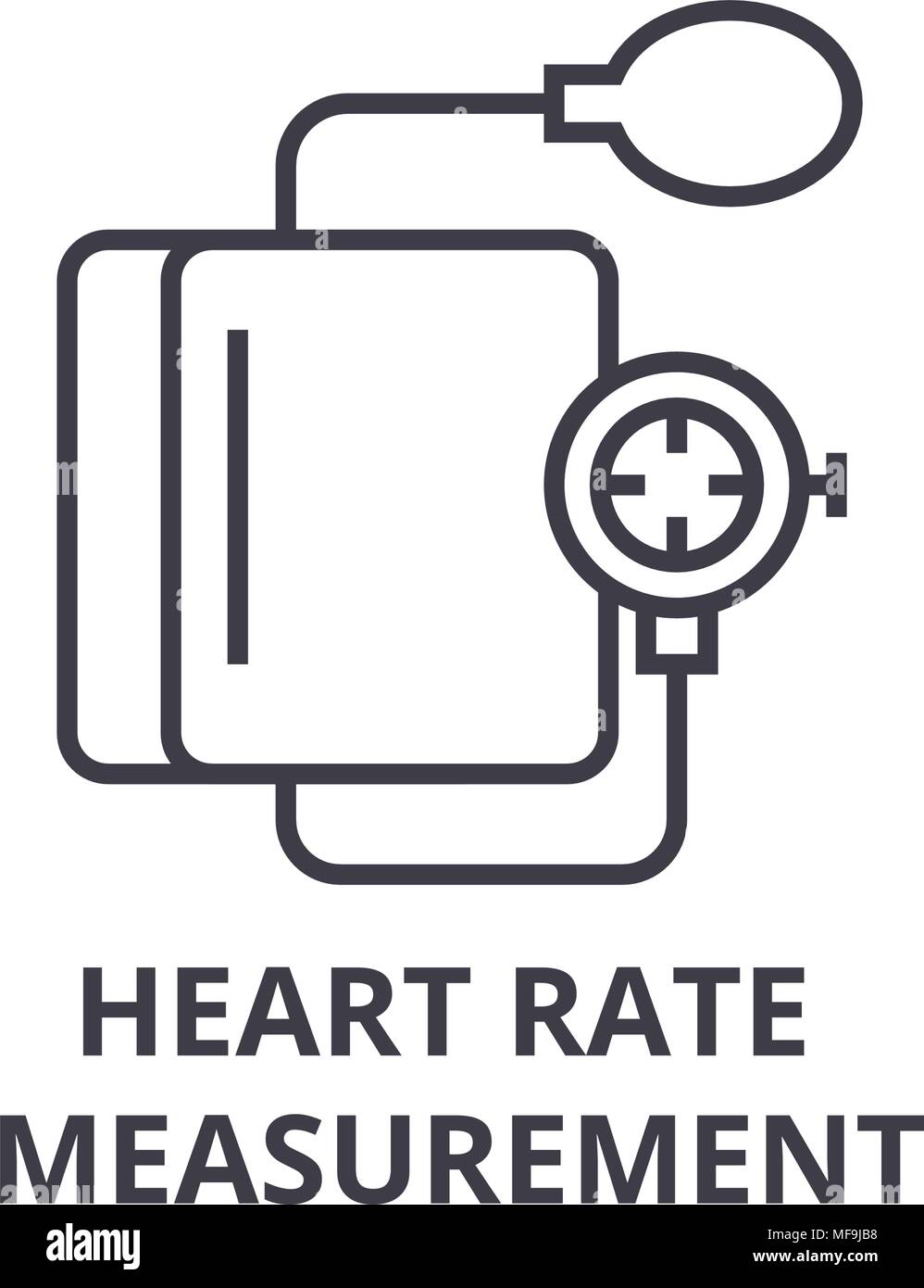 heart rate measurement thin line icon, sign, symbol, illustation, linear concept, vector Stock ...