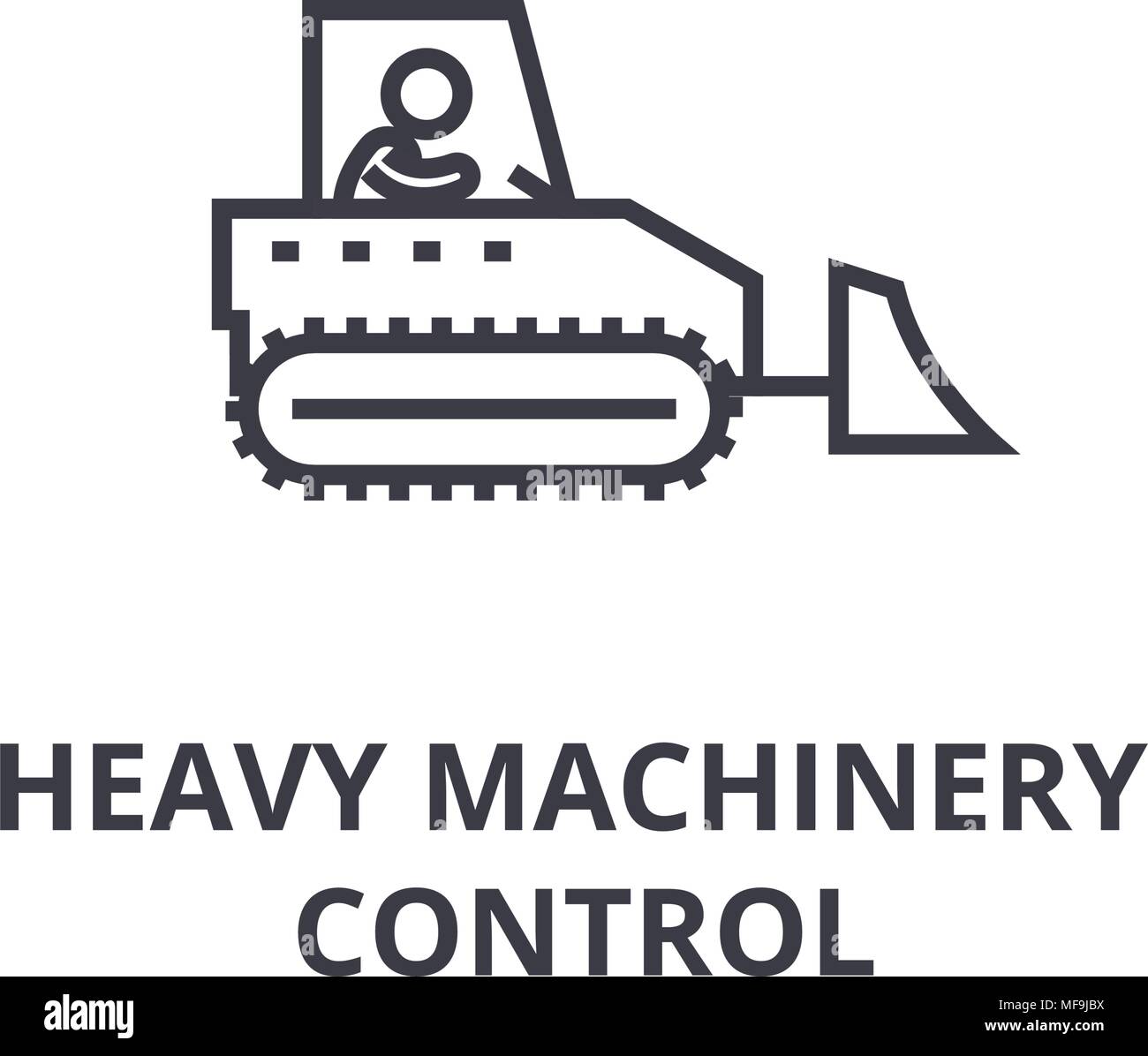 heavy machinery control thin line icon, sign, symbol, illustation ...