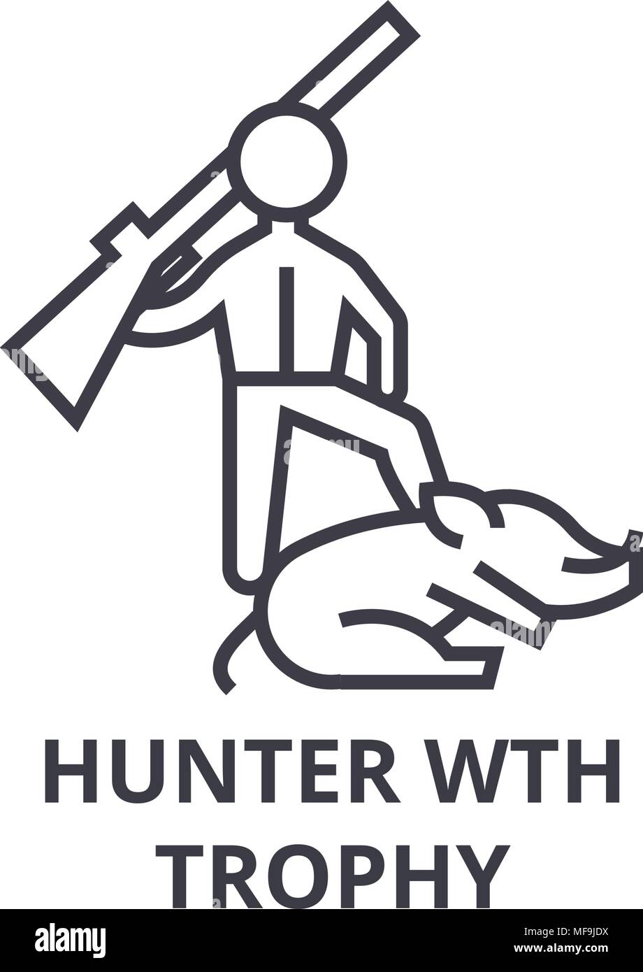 hunting trophy thin line icon, sign, symbol, illustation, linear concept, vector Stock Vector ...