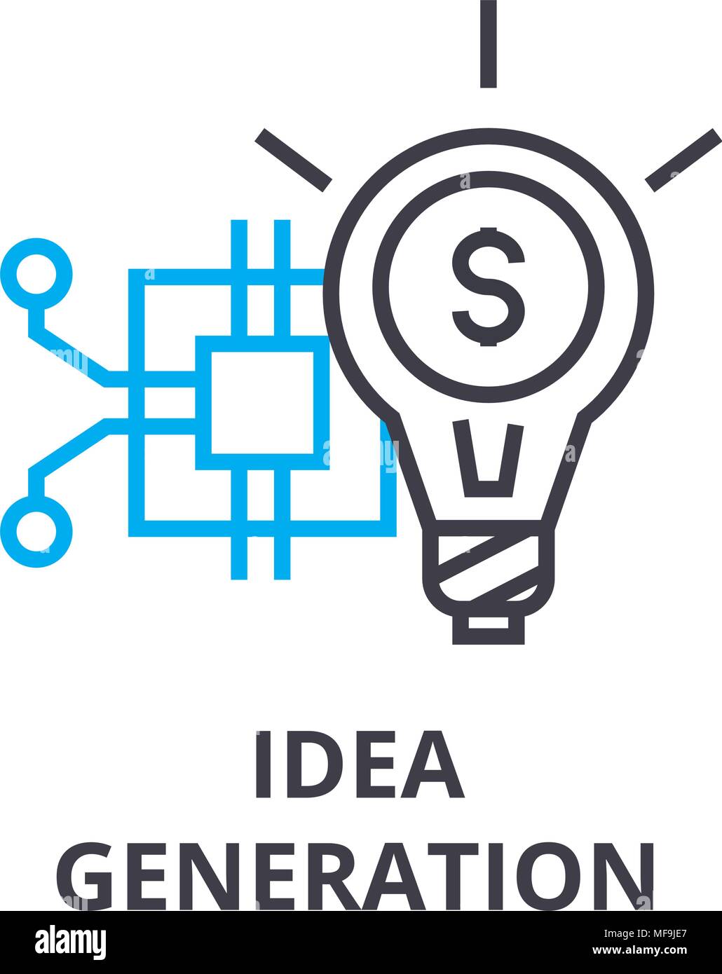 idea generation thin line icon, sign, symbol, illustation, linear concept, vector Stock Vector ...