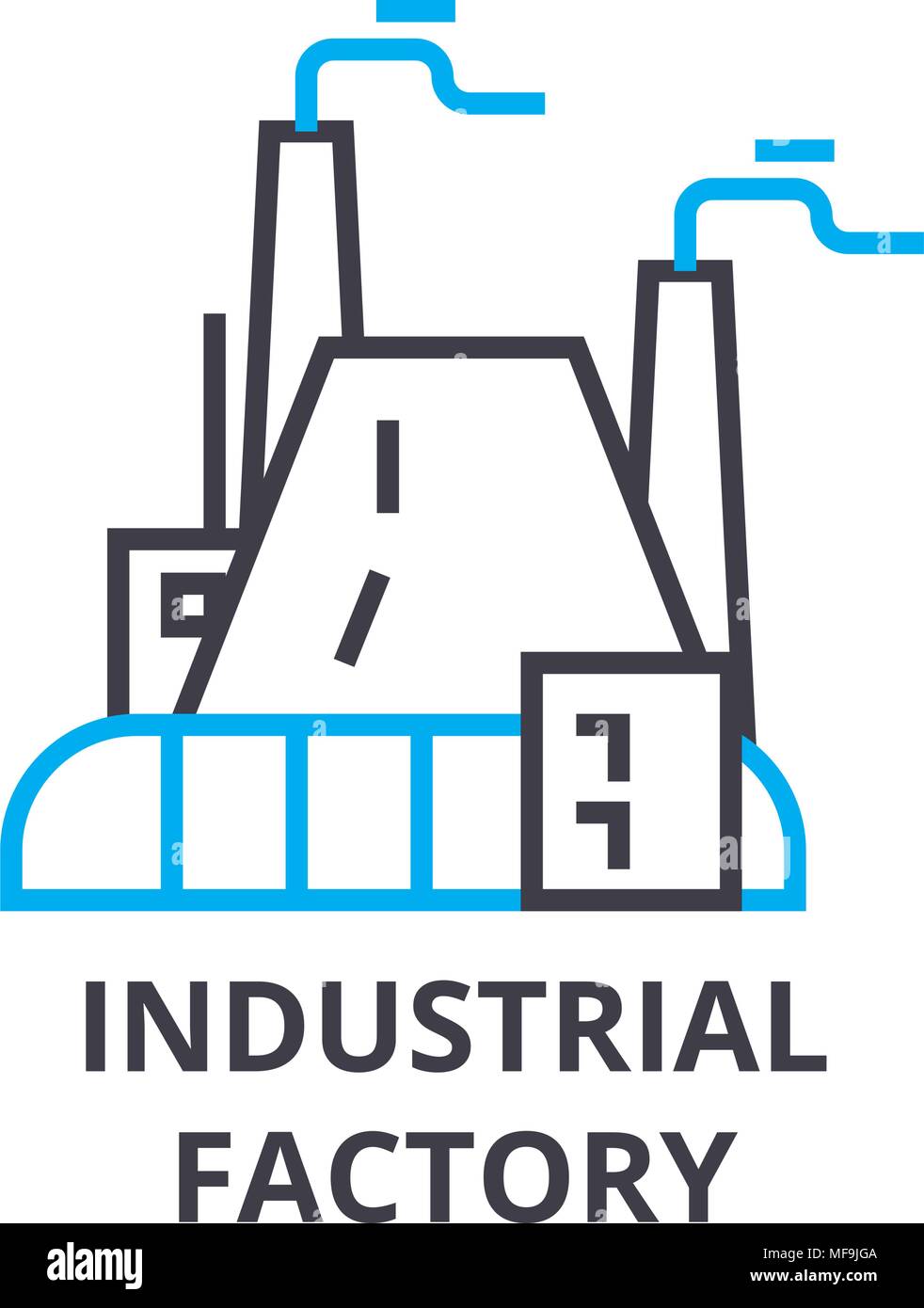 industrial factory thin line icon, sign, symbol, illustation, linear concept, vector Stock ...
