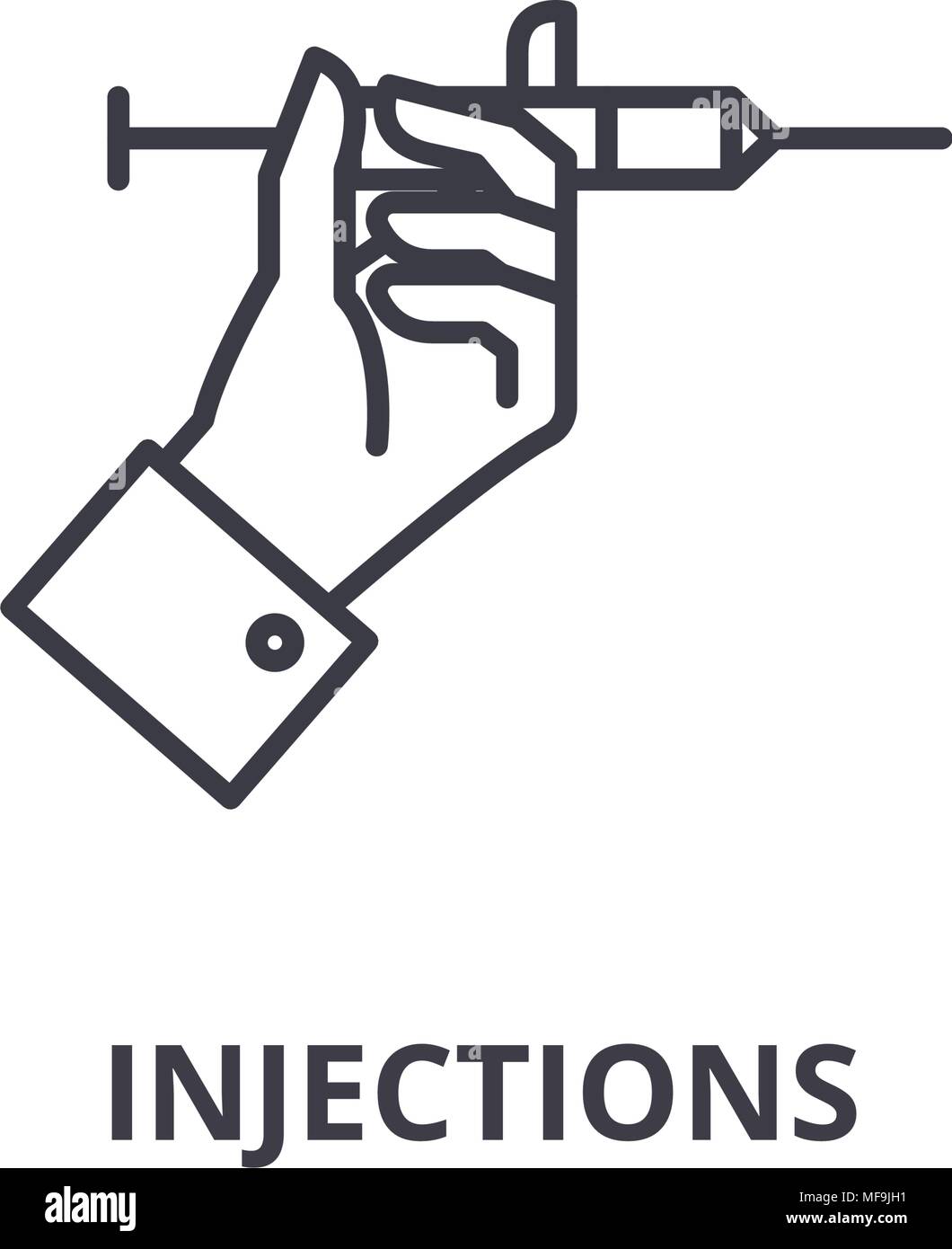 injections thin line icon, sign, symbol, illustation, linear concept ...