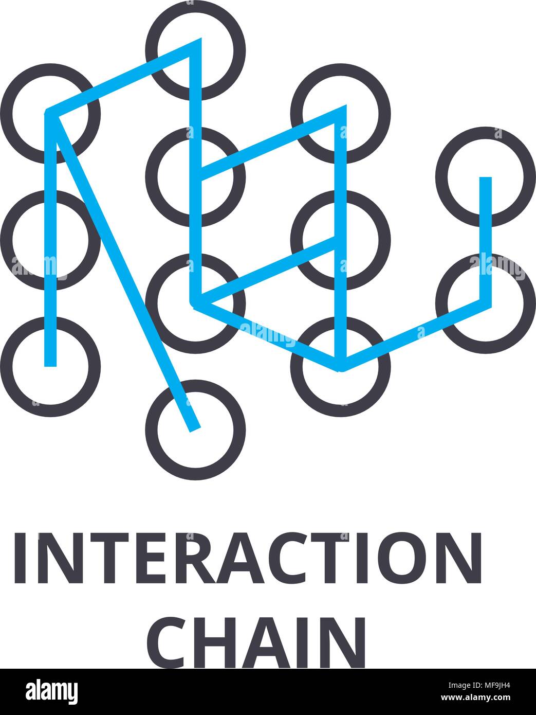 interaction chain thin line icon, sign, symbol, illustation, linear concept, vector Stock Vector ...