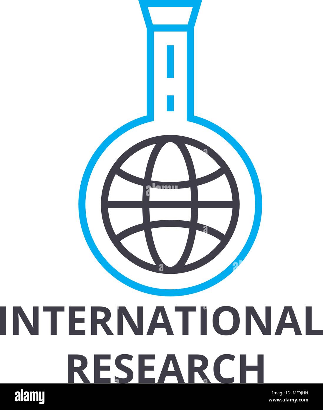 international research thin line icon, sign, symbol, illustation, linear concept, vector Stock ...