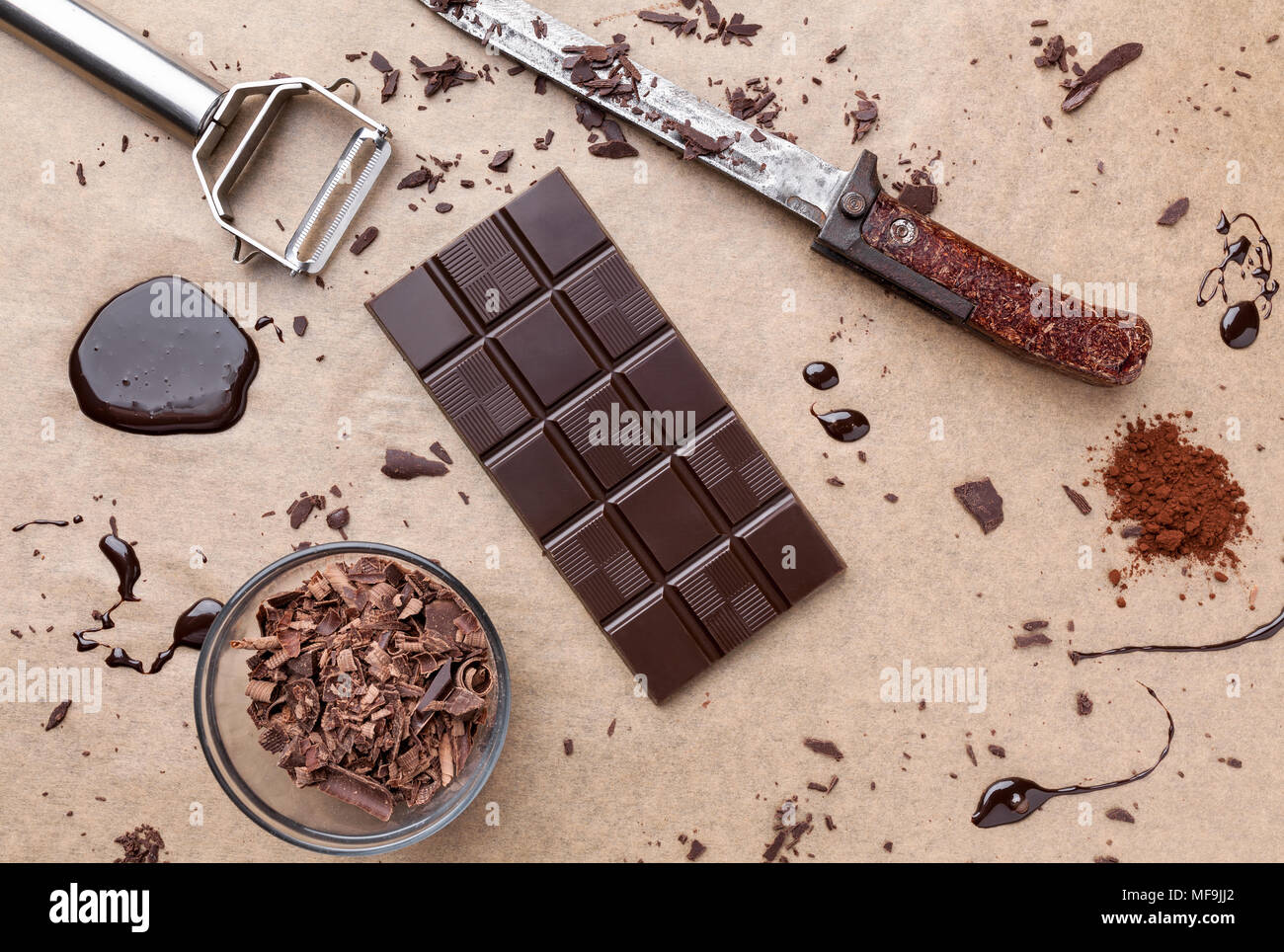 Delicious dark chocolate background Stock Photo - Alamy