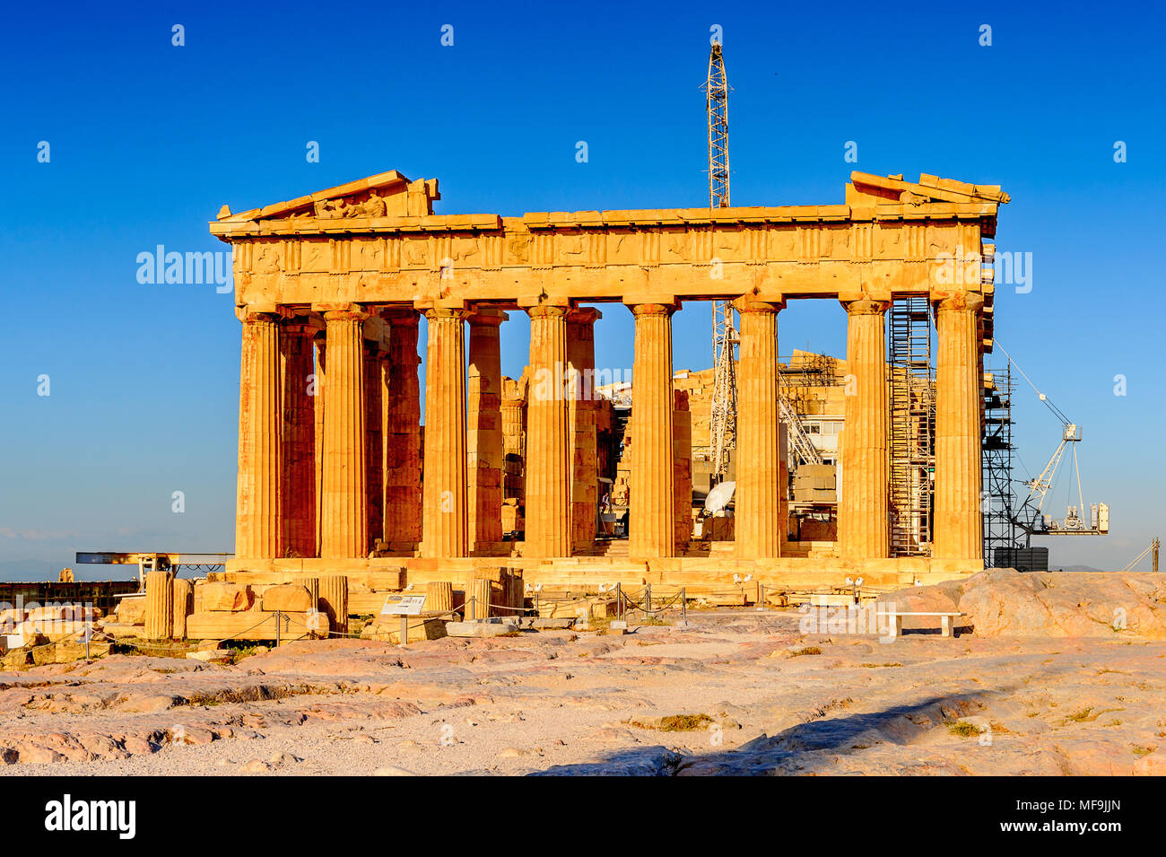 Parthenon, an ancient Greek temple dedicated to the goddess Athena, Acropolis of Athens. UNESCO ...