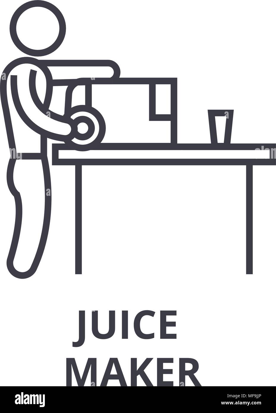 juice maker thin line icon, sign, symbol, illustation, linear concept ...
