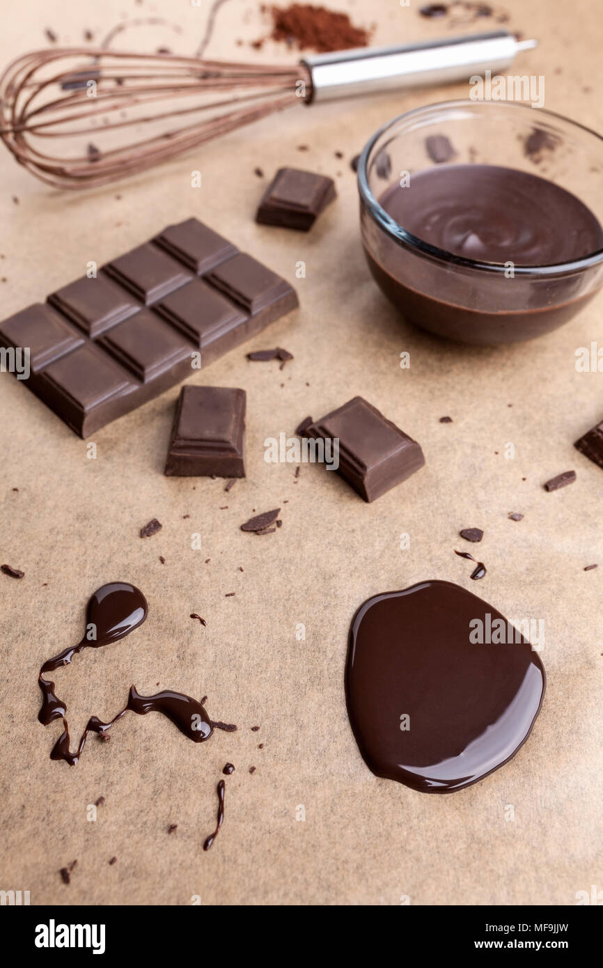 Delicious dark chocolate background Stock Photo - Alamy