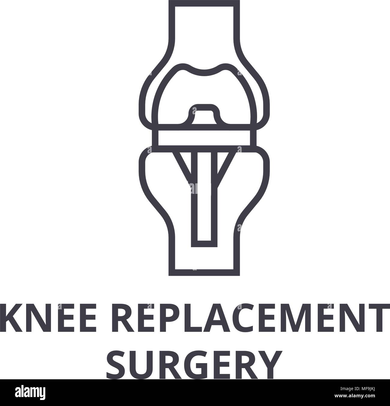 knee replacement surgery thin line icon, sign, symbol, illustation, linear concept, vector Stock ...