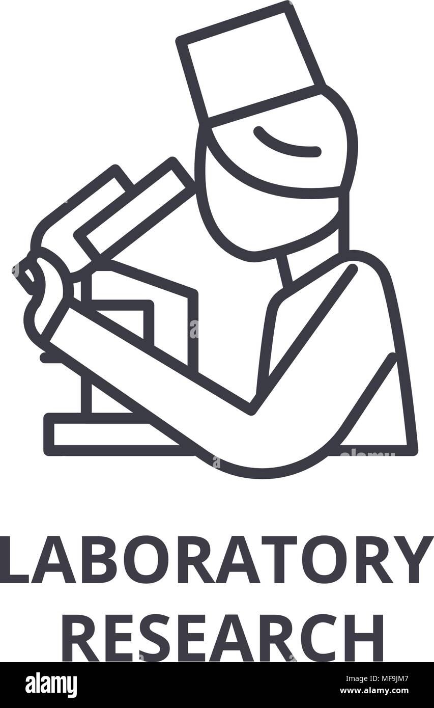 laboratory research thin line icon, sign, symbol, illustation, linear concept, vector Stock ...