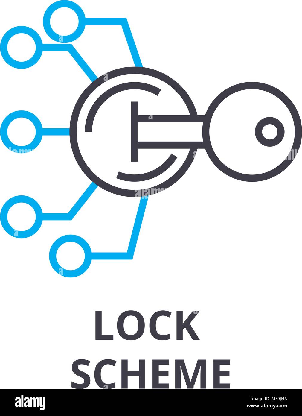 lock scheme thin line icon, sign, symbol, illustation, linear concept, vector Stock Vector Image ...