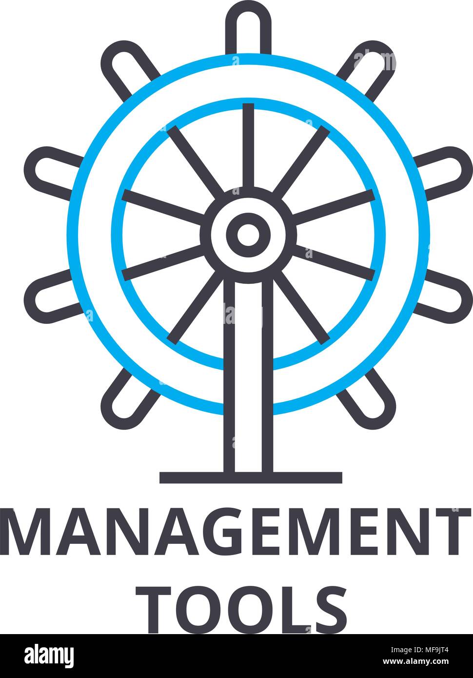 management tools thin line icon, sign, symbol, illustation, linear ...