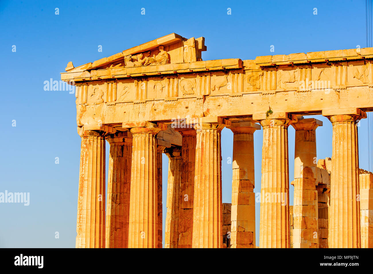 Parthenon, an ancient Greek temple dedicated to the goddess Athena, Acropolis of Athens. UNESCO ...