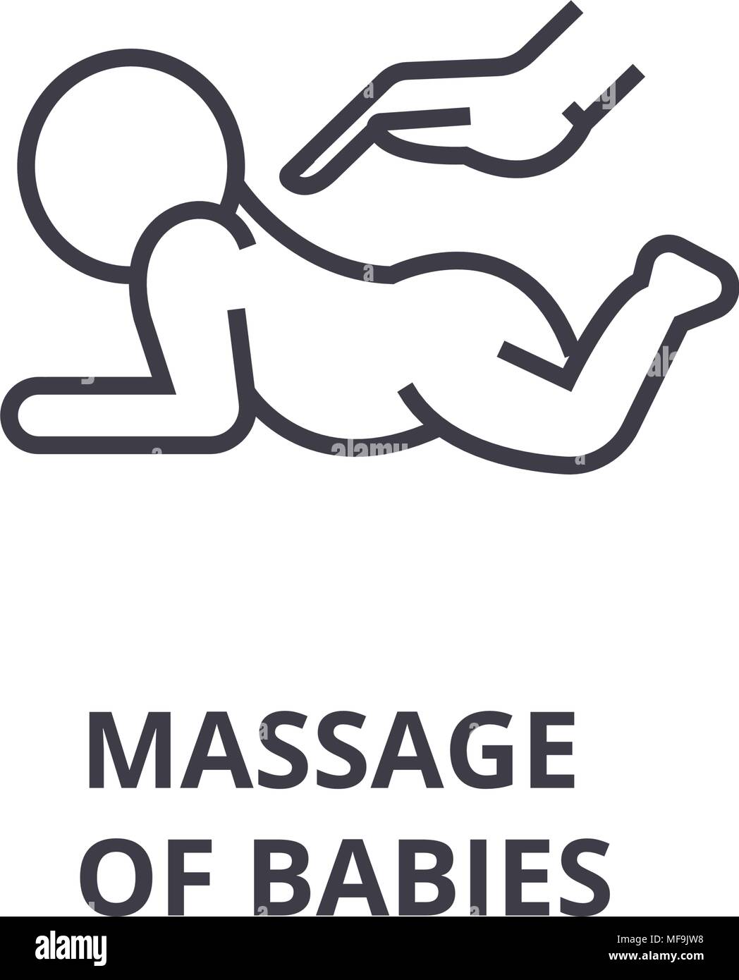massage of babies thin line icon, sign, symbol, illustation, linear concept, vector Stock Vector ...
