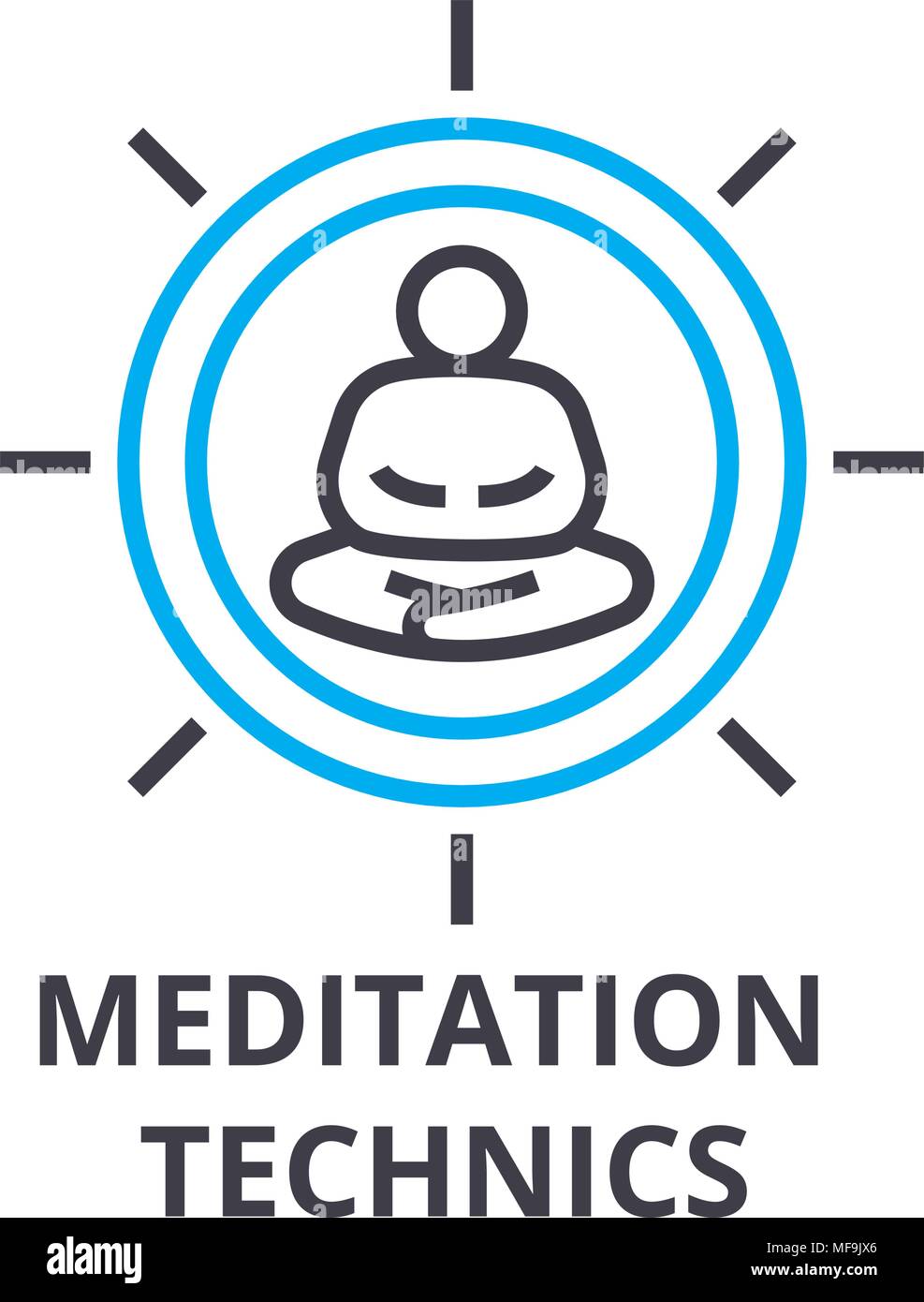 meditation technics thin line icon, sign, symbol, illustation, linear concept, vector Stock ...