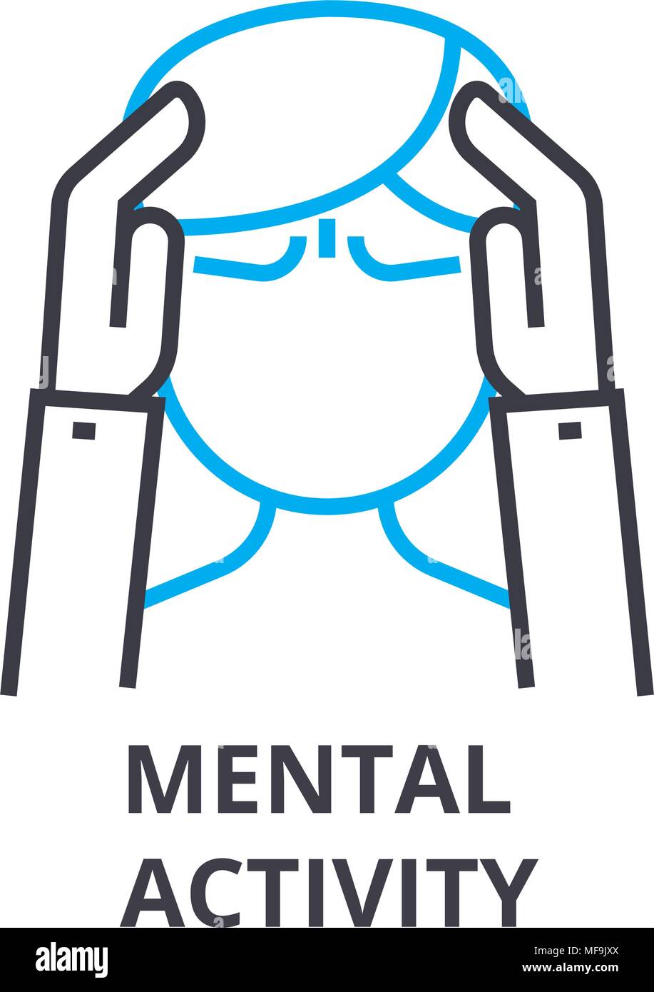 mental activity thin line icon, sign, symbol, illustation, linear concept, vector Stock Vector ...
