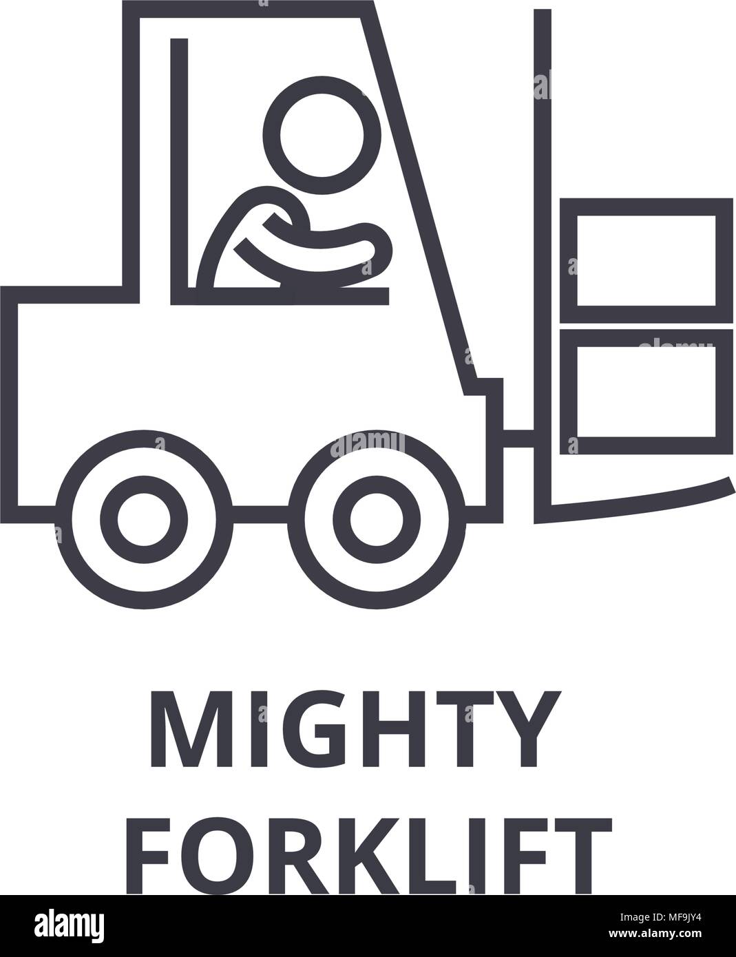 mighty forklift thin line icon, sign, symbol, illustation, linear concept, vector Stock Vector ...