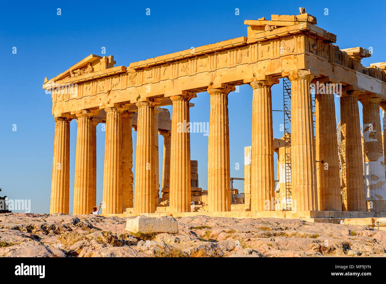 Parthenon, an ancient Greek temple dedicated to the goddess Athena, Acropolis of Athens. UNESCO ...
