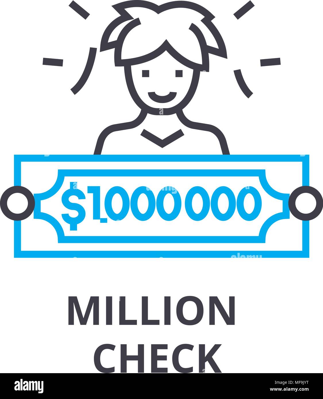 million check thin line icon, sign, symbol, illustation, linear concept, vector Stock Vector ...