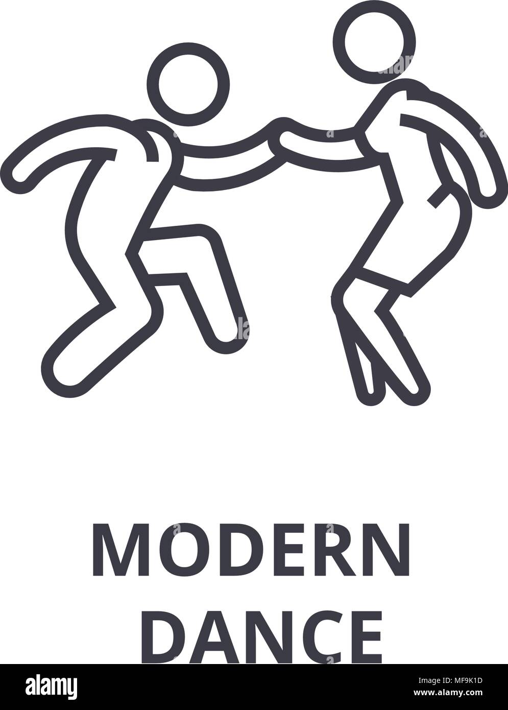 modern dance thin line icon, sign, symbol, illustation, linear concept ...