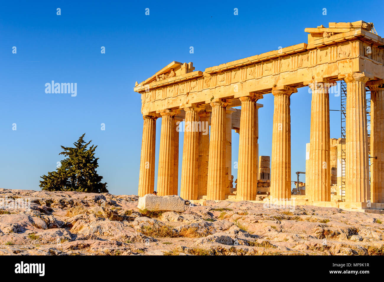 Parthenon, an ancient Greek temple dedicated to the goddess Athena, Acropolis of Athens. UNESCO ...