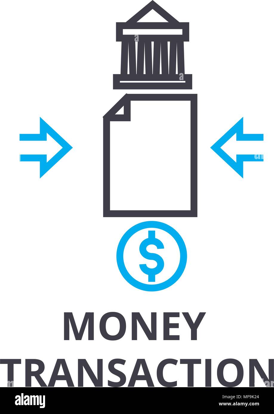 money transaction thin line icon, sign, symbol, illustation, linear concept, vector Stock Vector ...