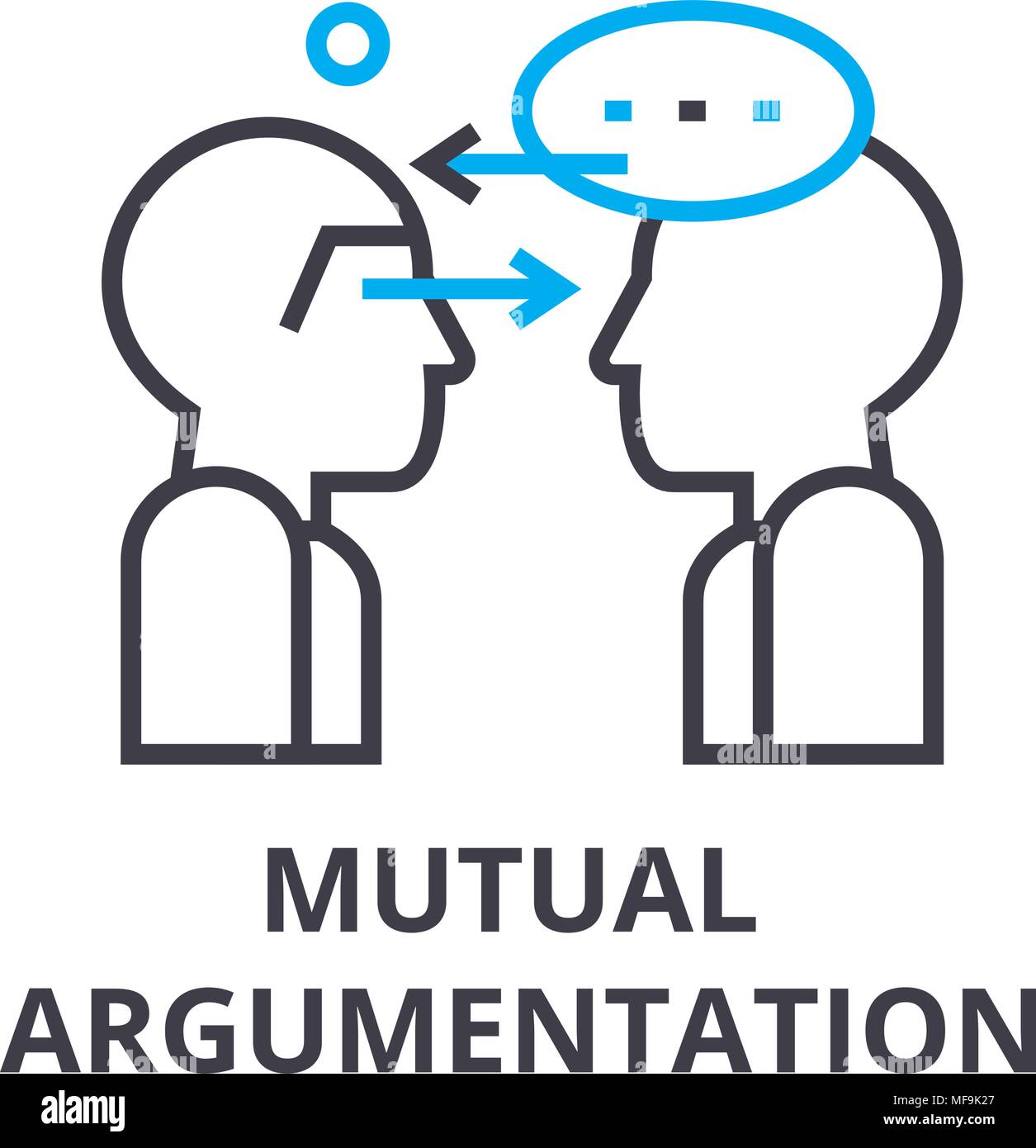 mutual argumentation thin line icon, sign, symbol, illustation, linear ...