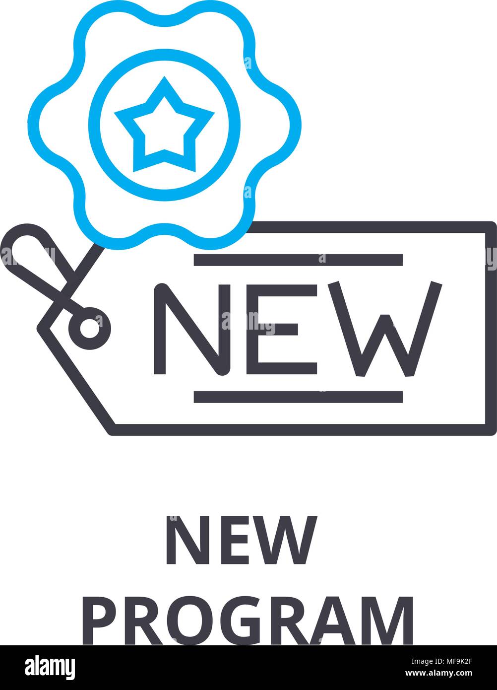 new program thin line icon, sign, symbol, illustation, linear concept ...