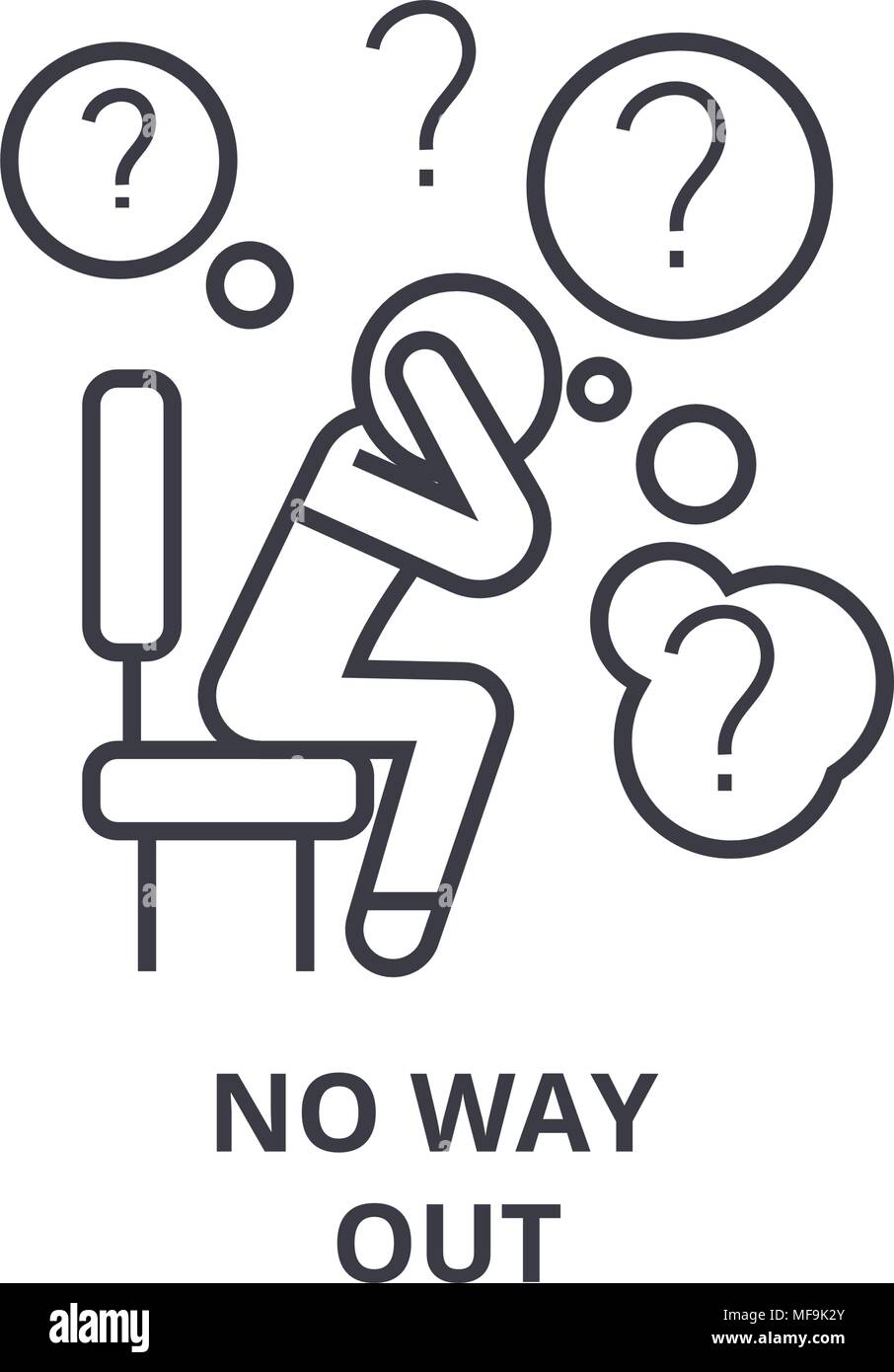 no way out thin line icon, sign, symbol, illustation, linear concept ...