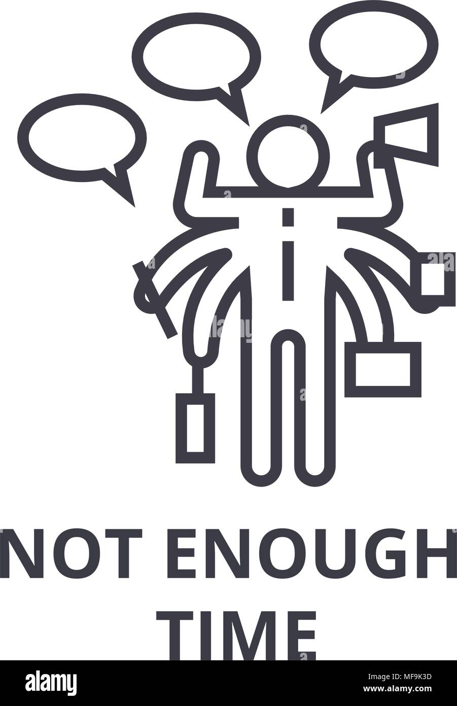 not enough time thin line icon, sign, symbol, illustation, linear concept, vector Stock Vector ...
