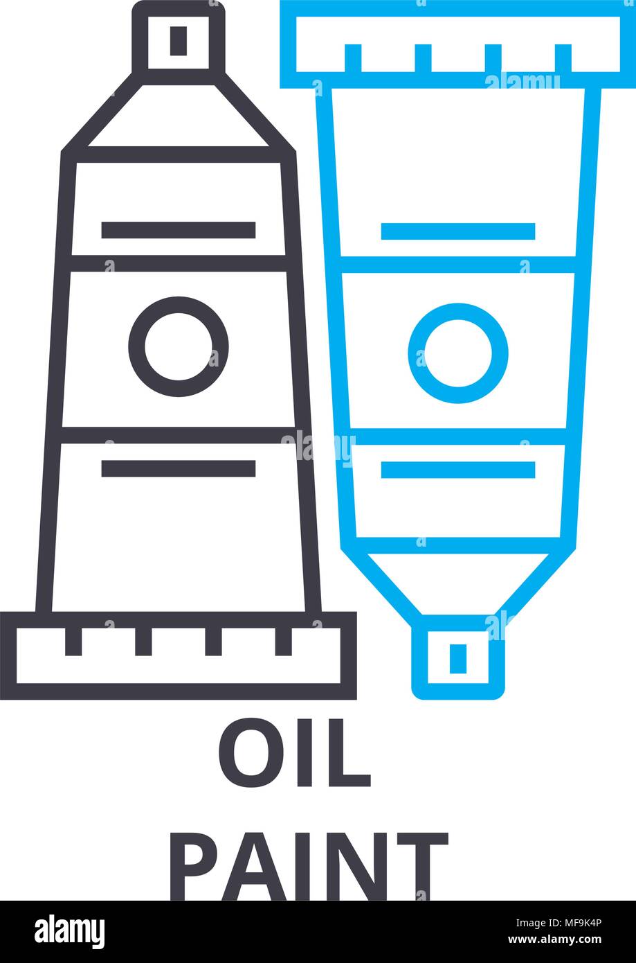 oil paint thin line icon, sign, symbol, illustation, linear concept, vector Stock Vector Image ...
