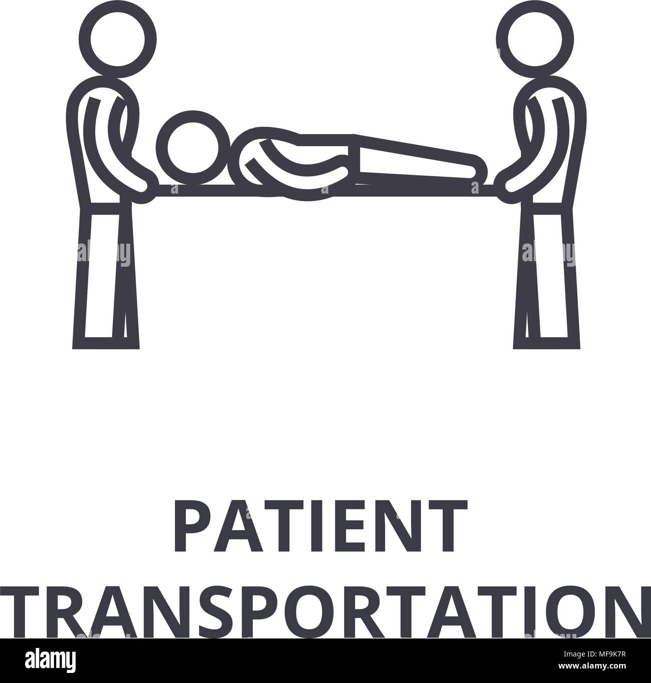 patient transportation thin line icon, sign, symbol, illustation, linear concept, vector Stock ...
