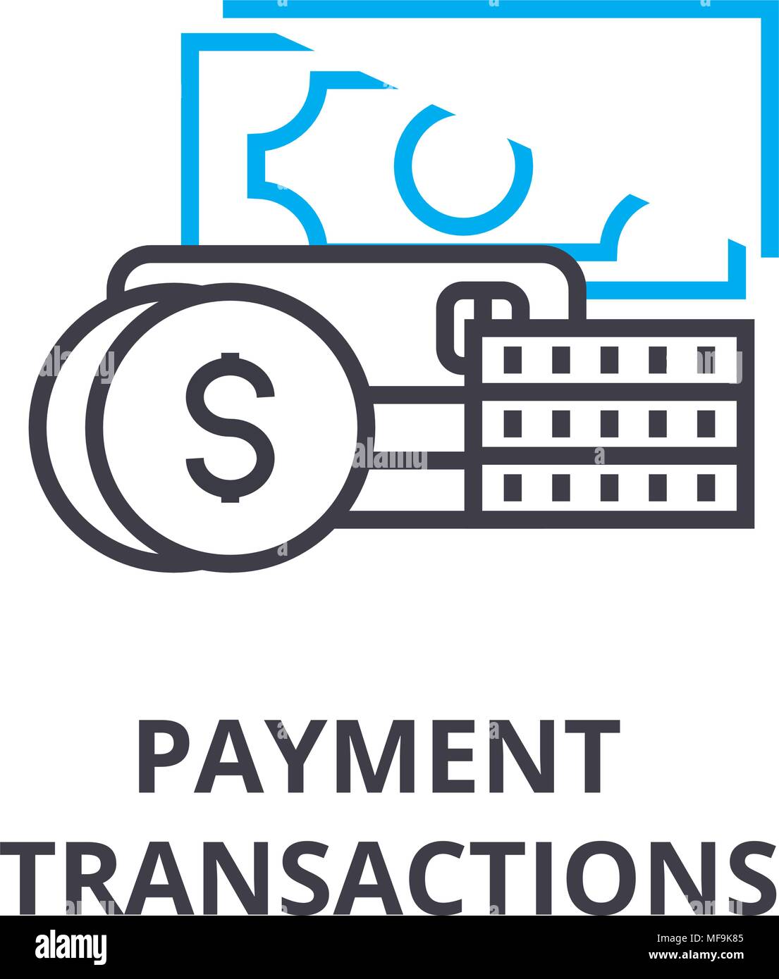 payment transactions thin line icon, sign, symbol, illustation, linear ...