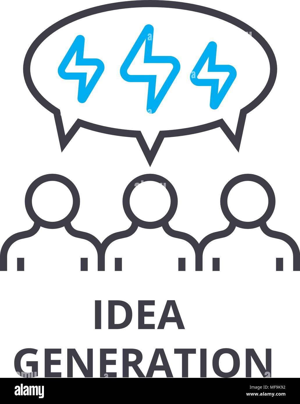people idea generation thin line icon, sign, symbol, illustation ...