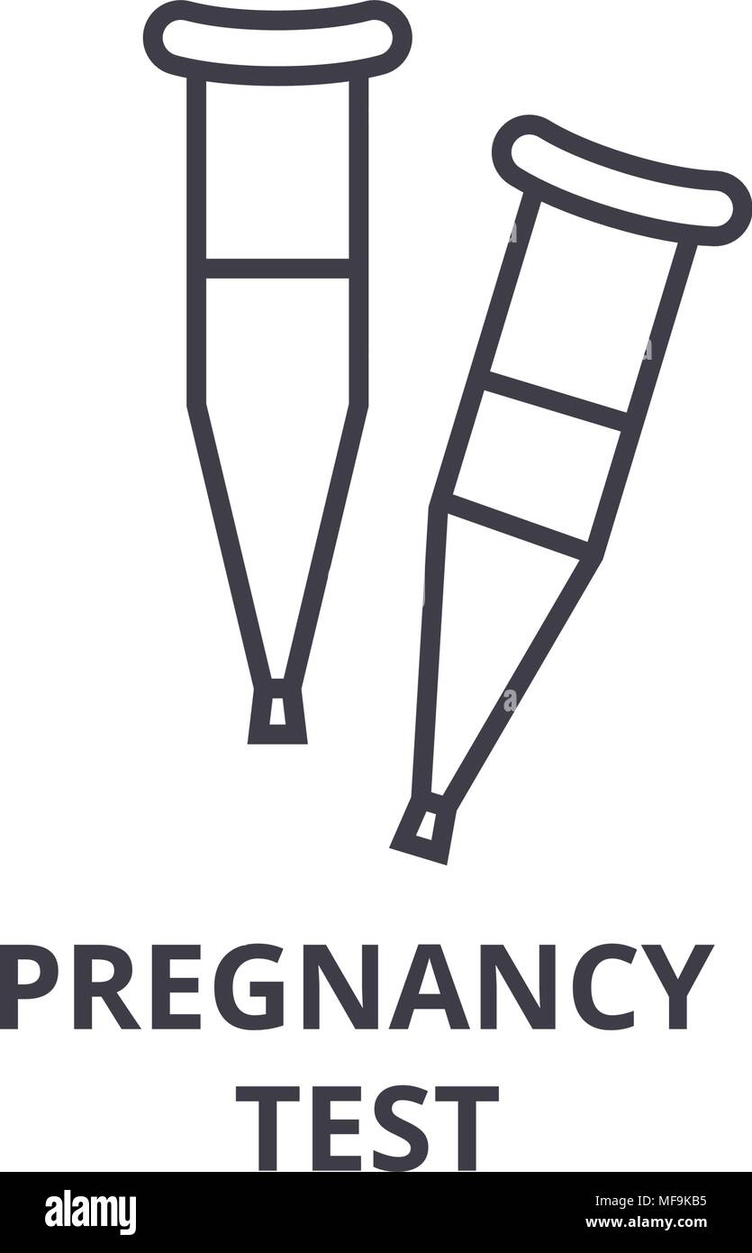 pregnancy test thin line icon, sign, symbol, illustation, linear ...